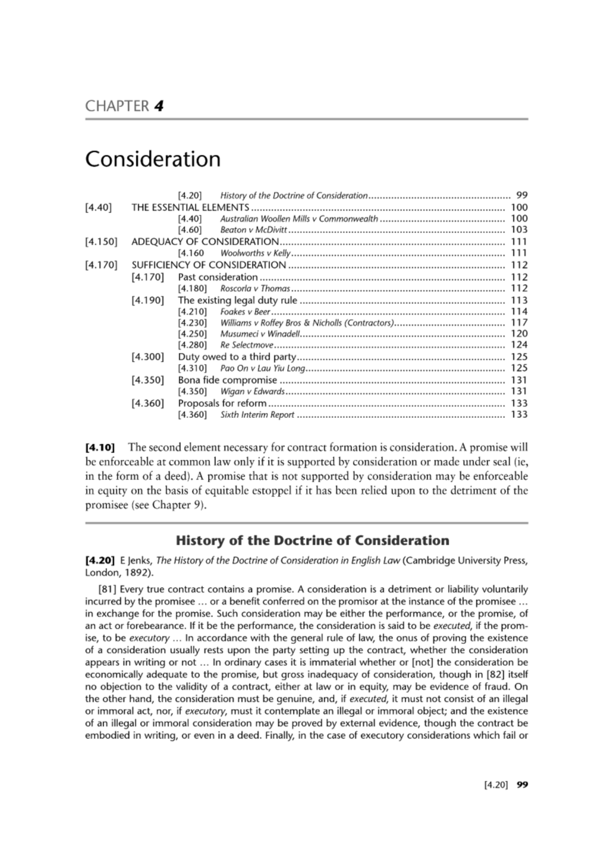 CHAPTER 4: Consideration in Contract Law - Key Cases and Elements - Studocu