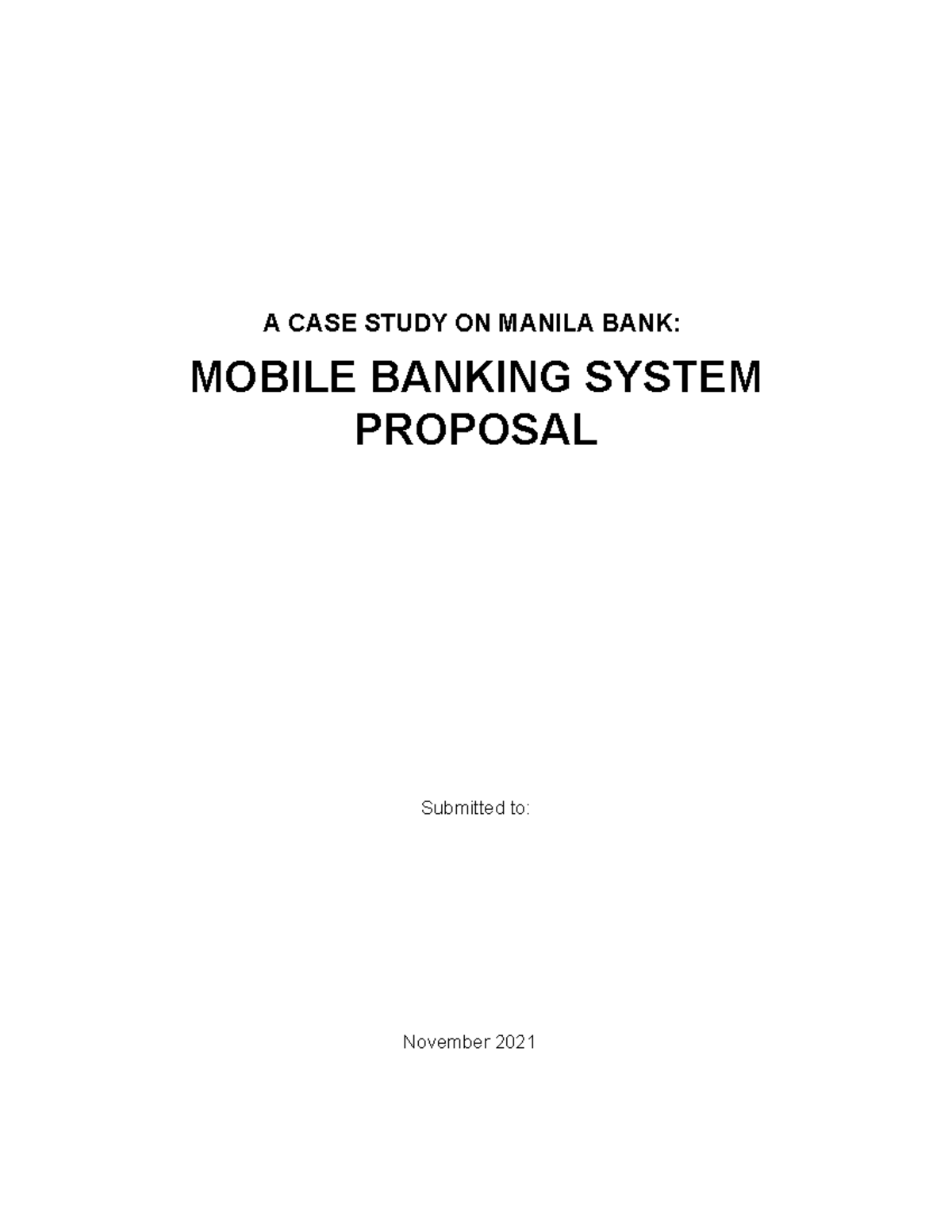 2C Manila-Bank Mobile Banking System Case Study Submission - Studocu