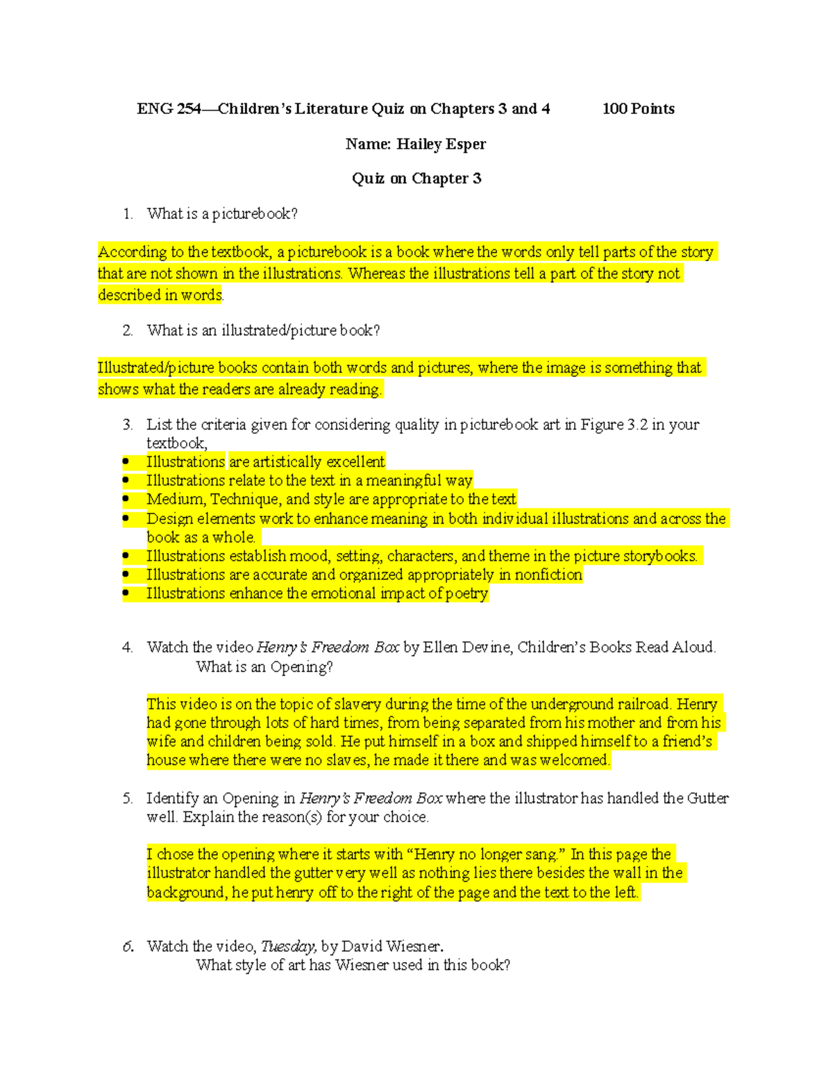 Quiz 2 - ENG Literature: Insights from Chapters 3 and 4 - Studocu