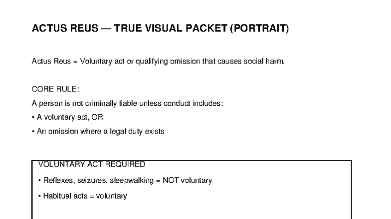 ACTUS REUS FULL TRUE VISUAL PACKET (PORTRAIT) - Studocu