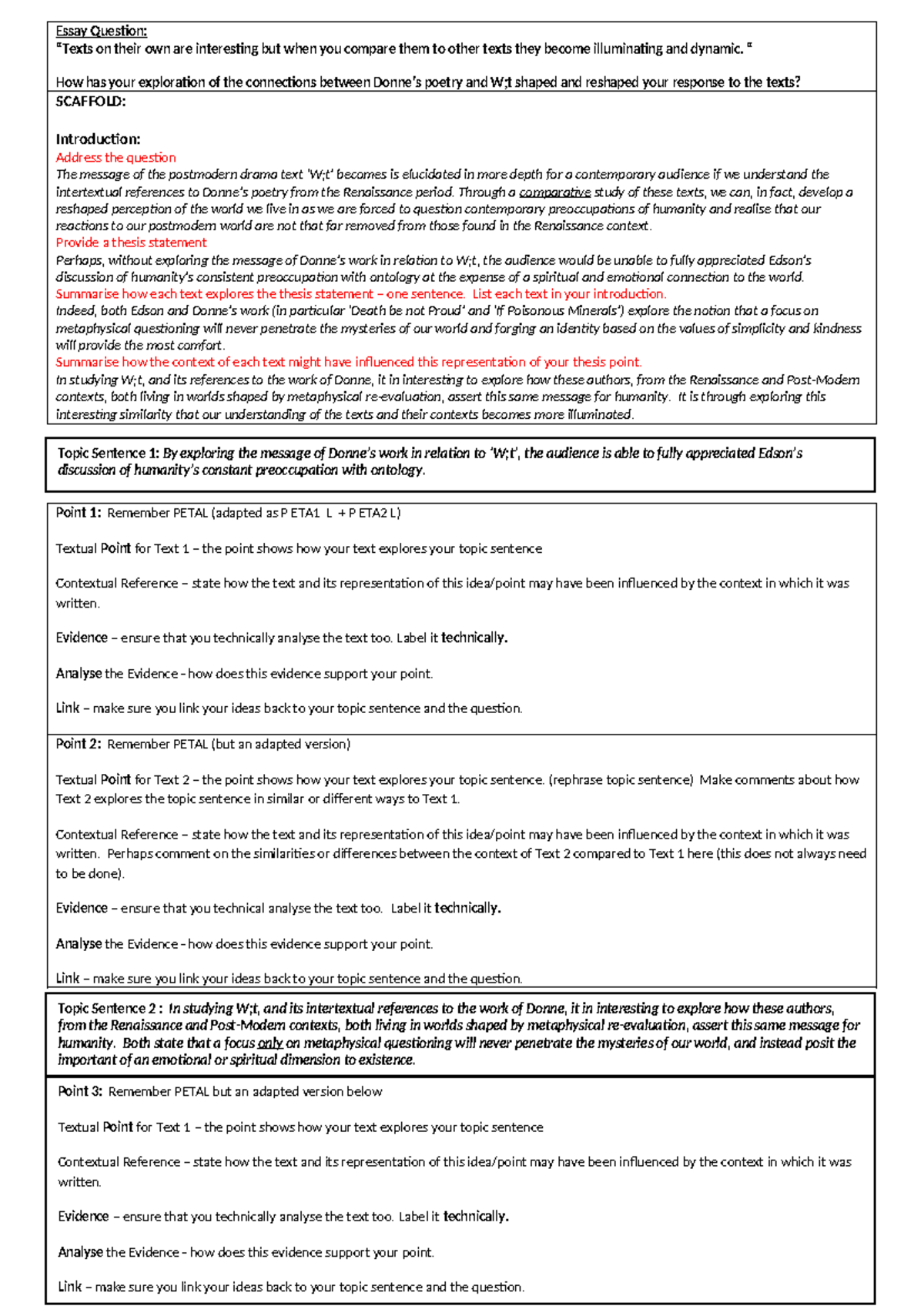 Essay Scaffold: Illuminating Connections Between Poetry and Postmodern ...
