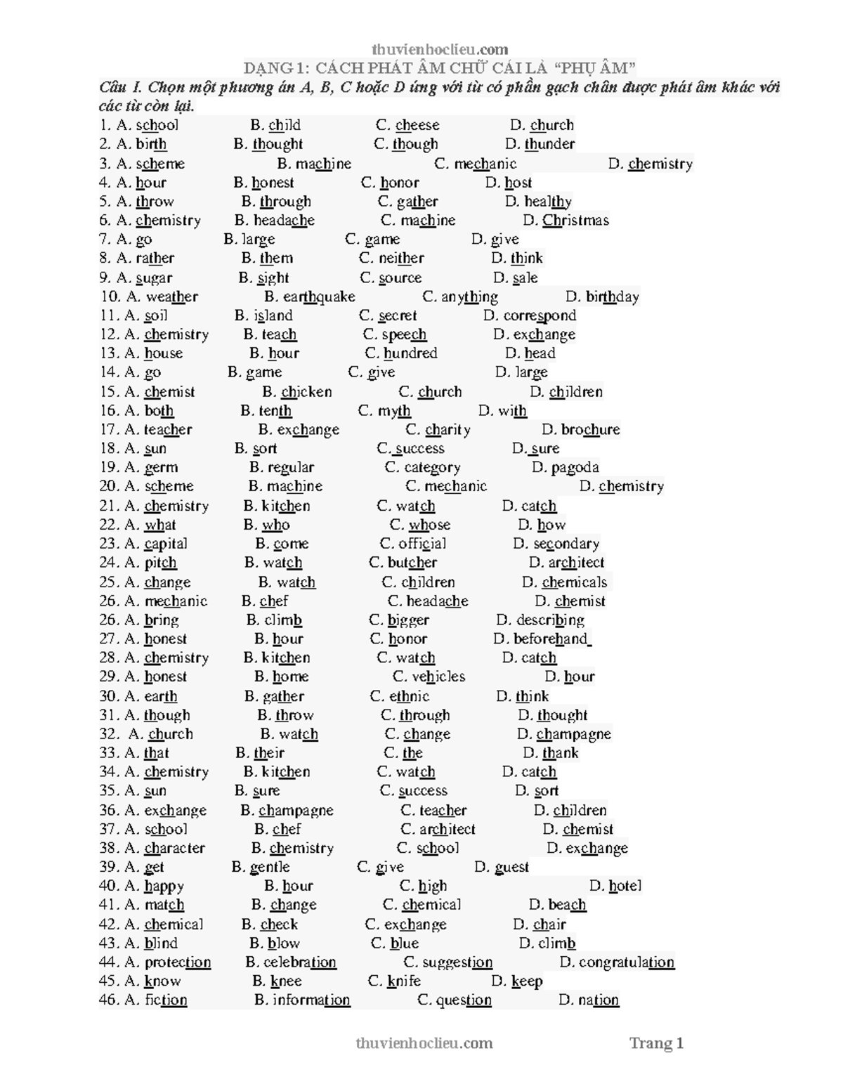 Phonetics Practice: Pronunciation Exercises for English Learners - Studocu