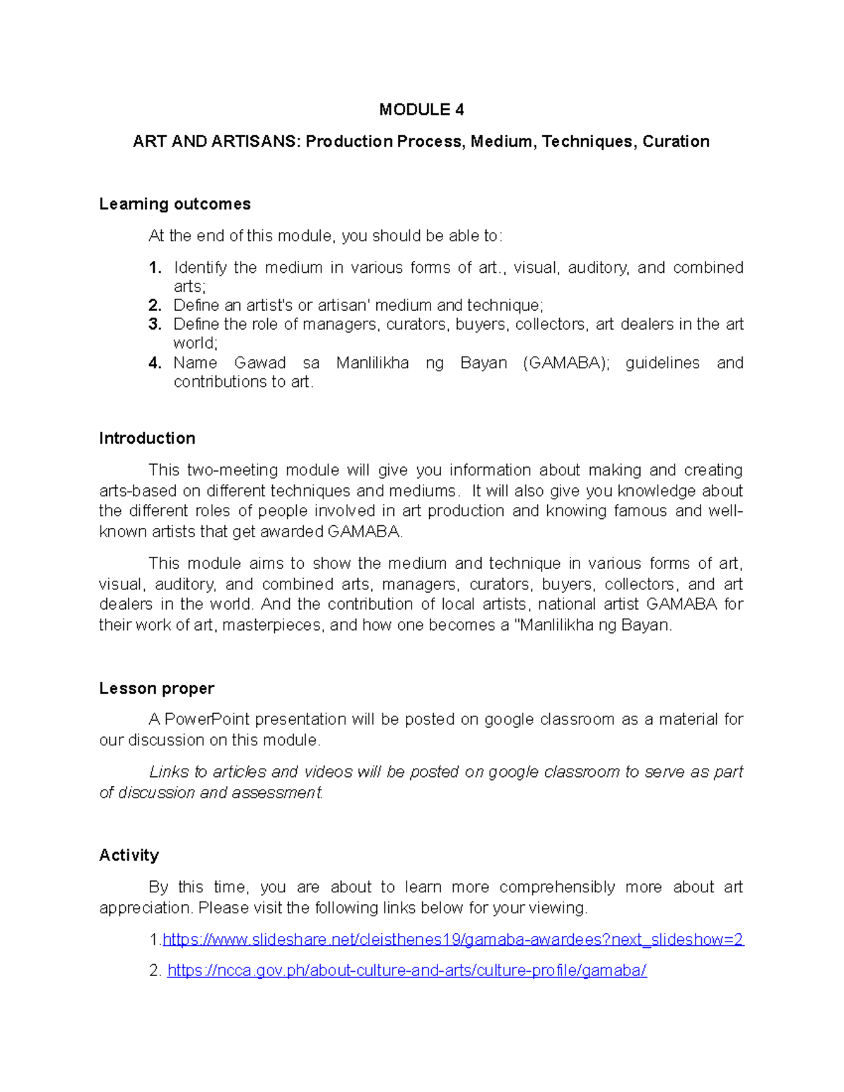 Module 4: Art & Artisans - Production Process, Techniques, & Curation ...