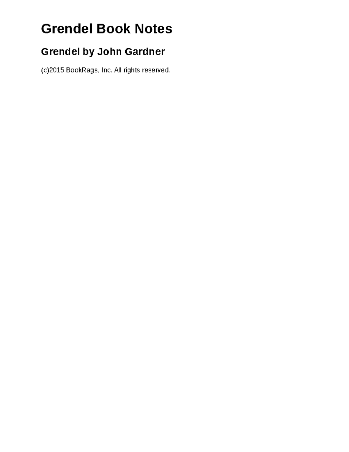 Gre-notes - Grendel vs Beowulf - Grendel Book Notes Grendel by John ...