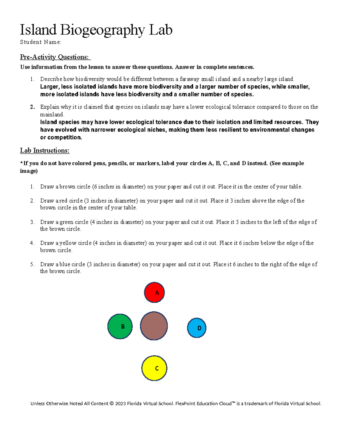 02 02 Island Biogeography Lab Worksheet - Studocu