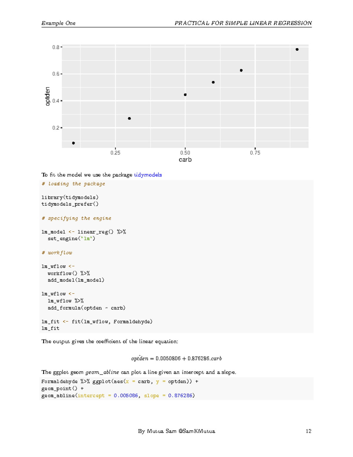 STA 2440 Econometrics: Practical Exercises for Simple Linear Regression - Studocu
