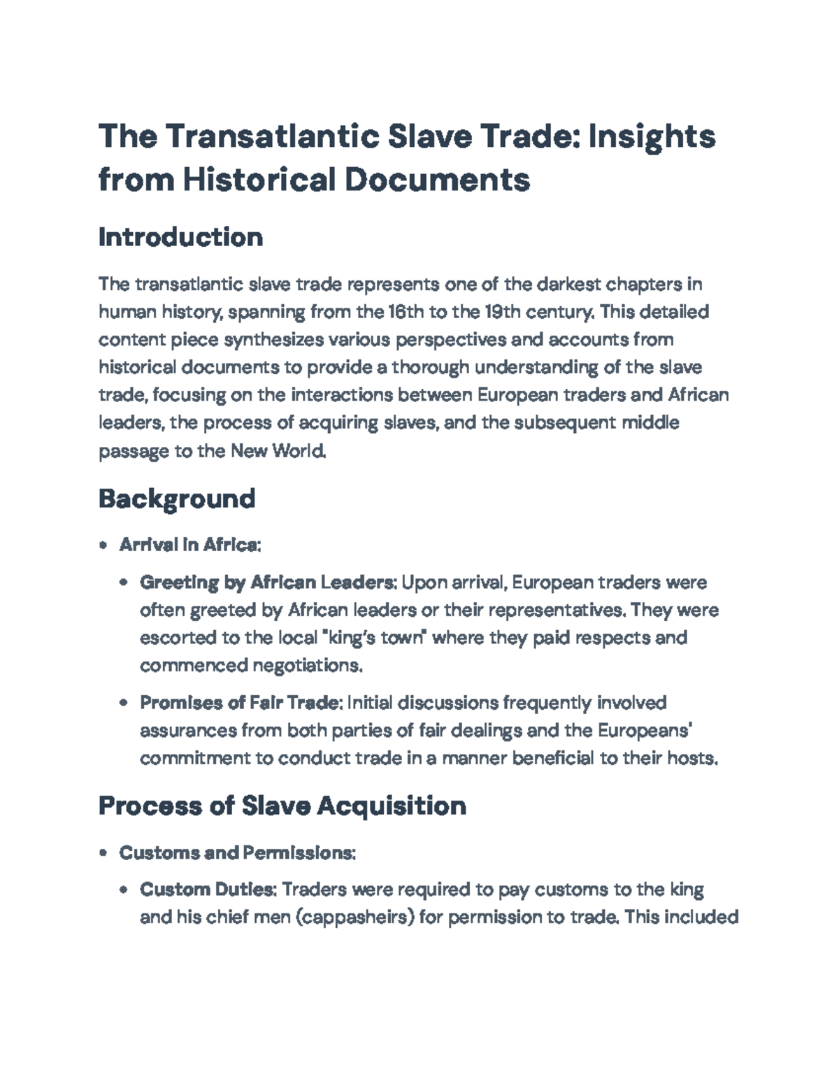 The Transatlantic Slave Trade: Historical Perspectives and Practices ...