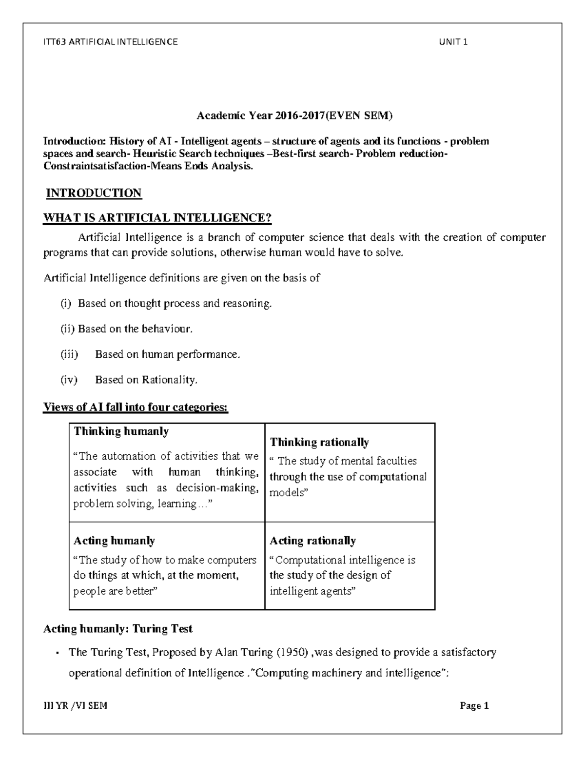 AI(U1) - Artificial Intelligence Lecture Notes - Academic Year 2016 ...