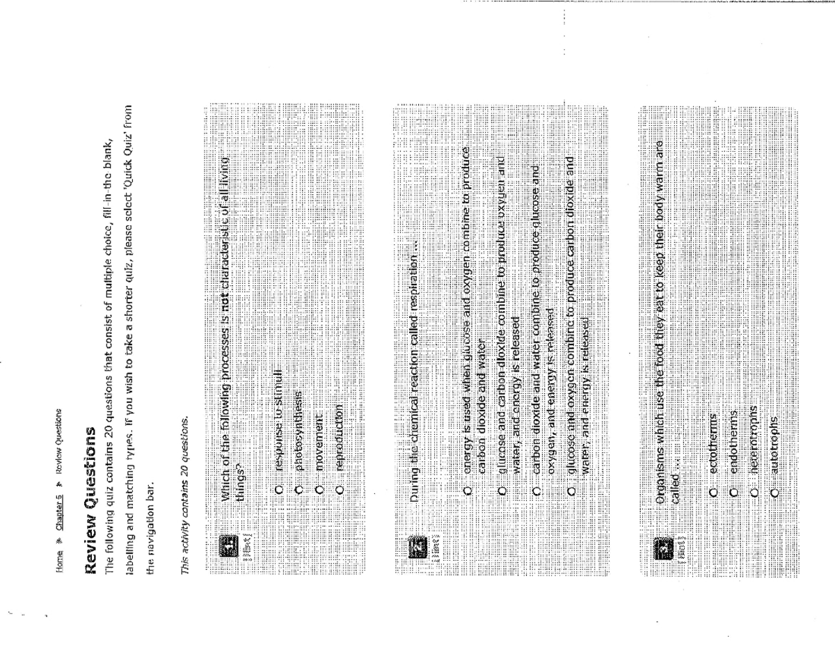 Y-7 Classification practice test - Home Chapter 6 Review Questions ...