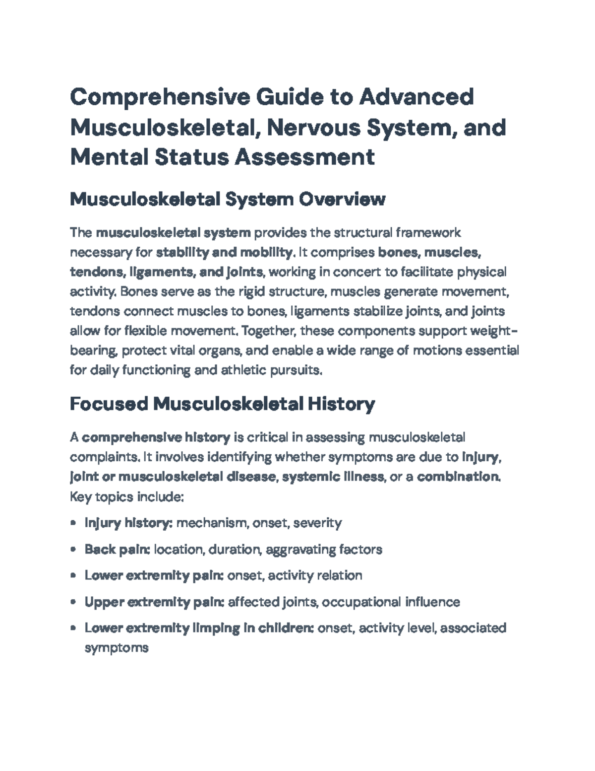 Comprehensive Guide to Advanced Musculoskeletal Assessment Techniques ...
