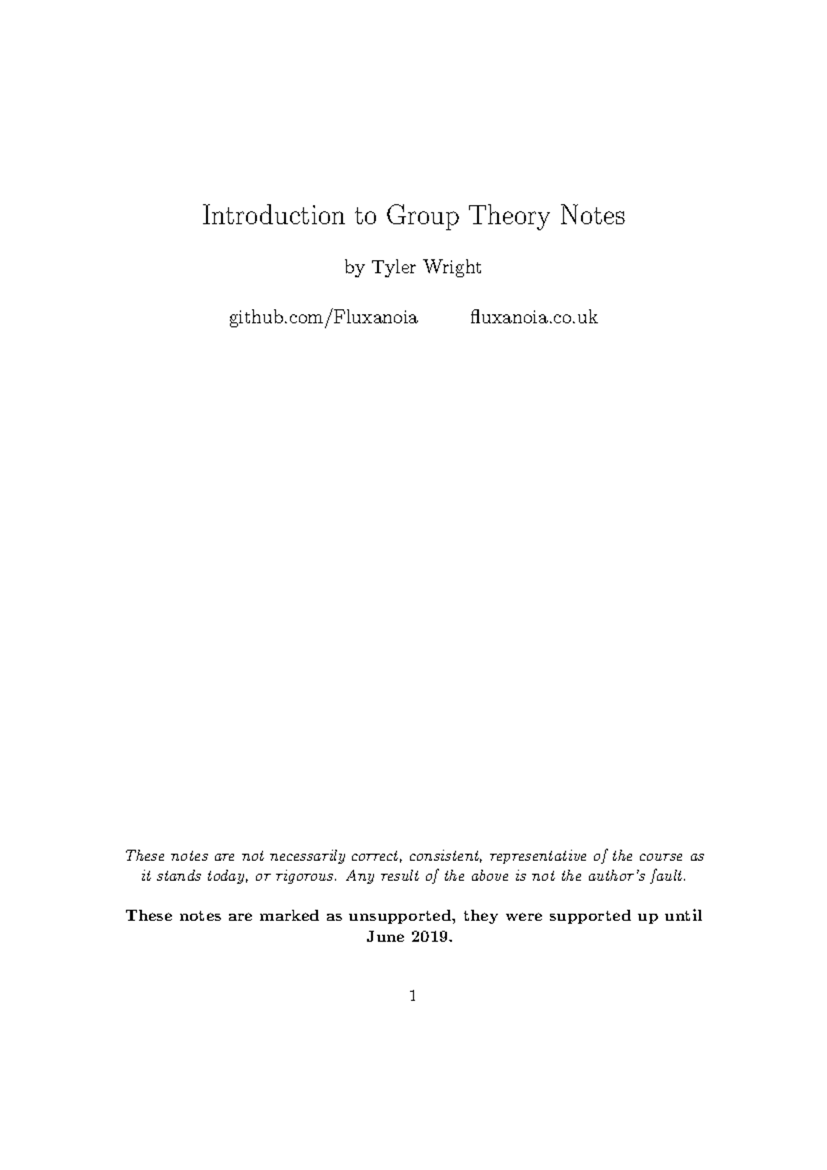 Complete Lecture Notes - Introduction to Group Theory Notes by Tyler ...