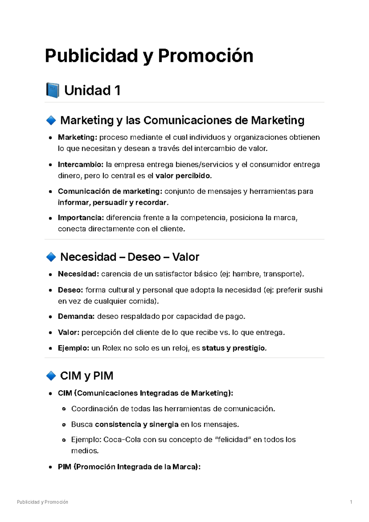 Publicidad y Promoción: Unidad 1 - Fundamentos de Marketing y ...
