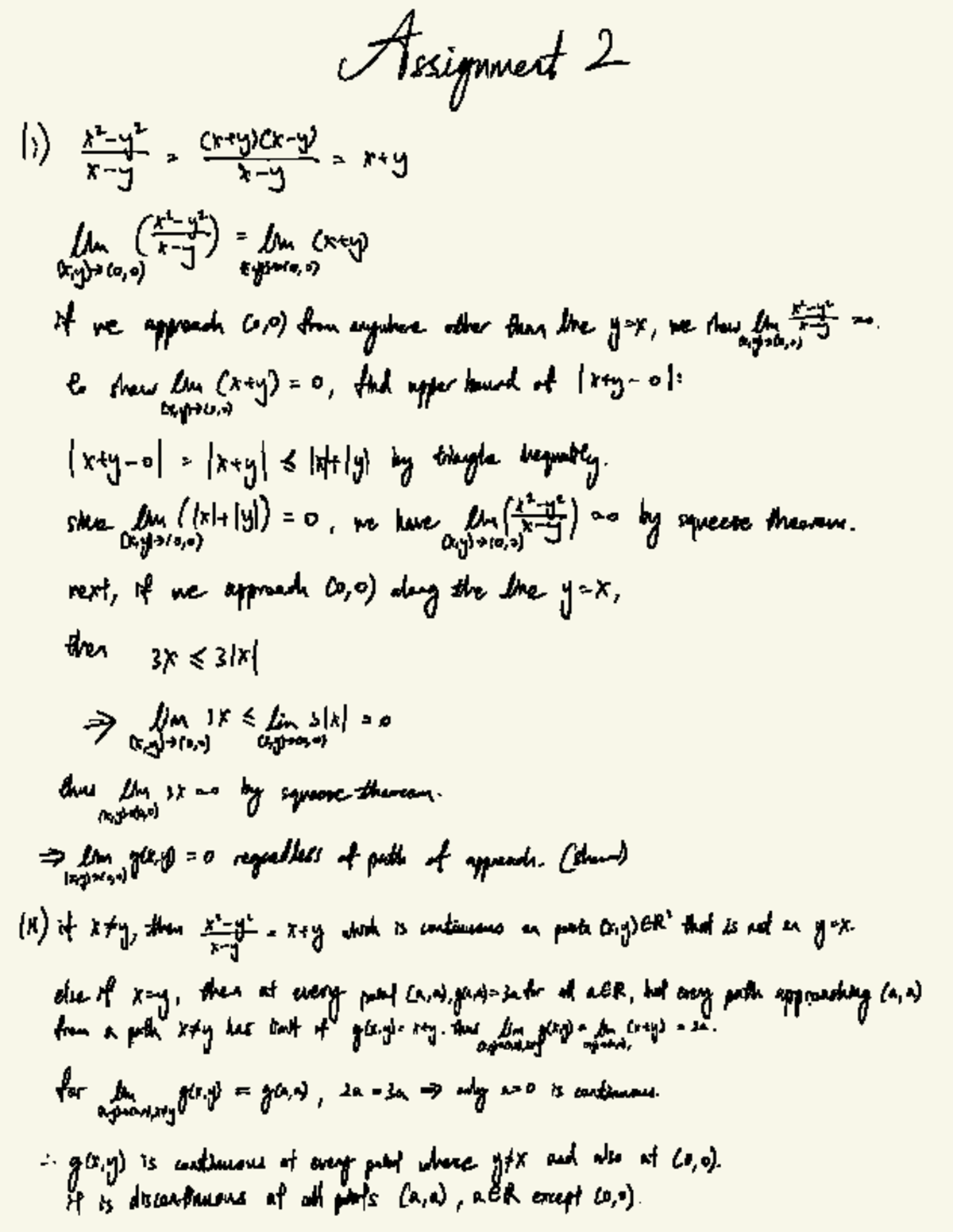AY2526S1 Assignment 2: Analysis of Limits and Continuity - Studocu