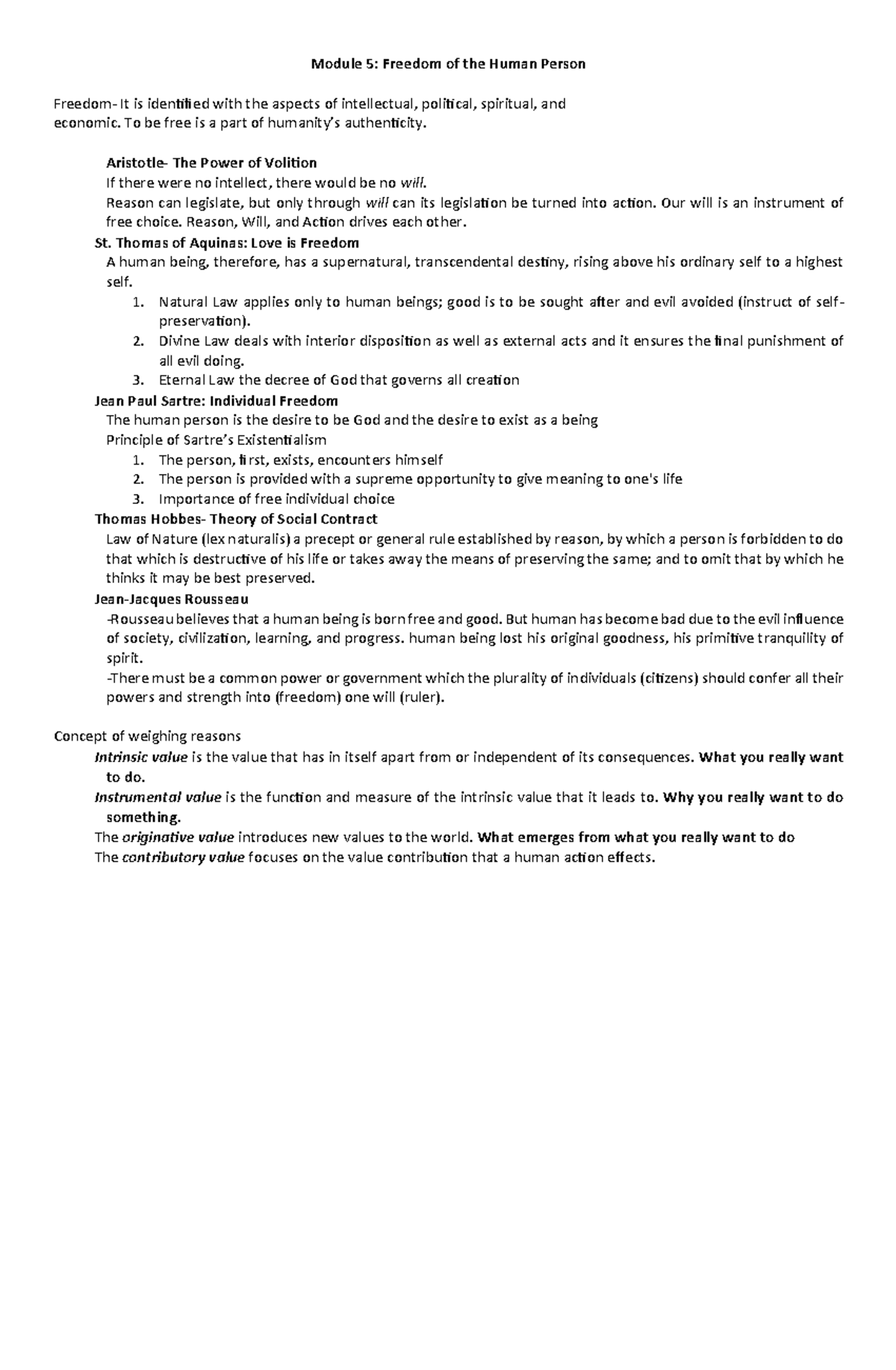 Introduction to Philosophy: Module 5-8 Summary and Key Concepts - Studocu