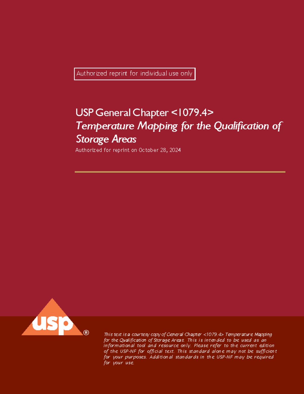 USP General Chapter Temperature Mapping for Storage Area Qualification ...