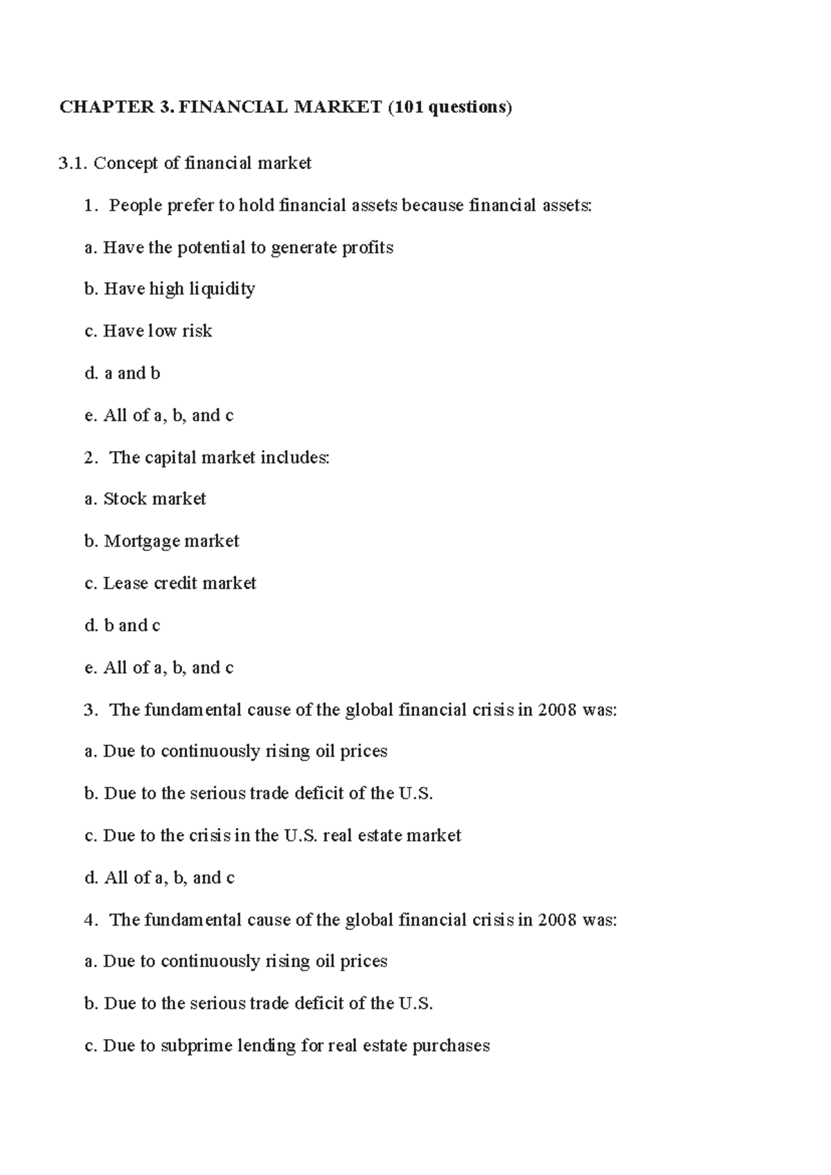 CHAPTER 3: FINANCIAL MARKET - 101 Questions & Concepts (FIN 101) - Studocu