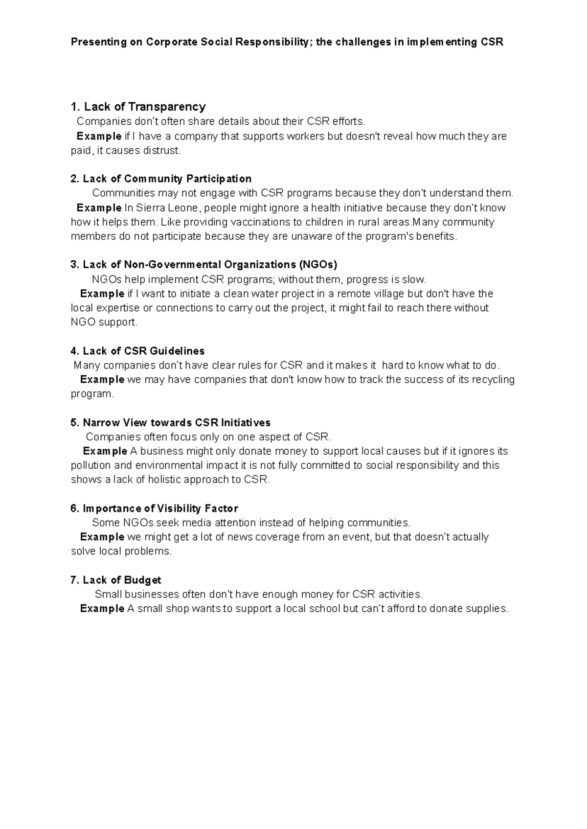 CSR Challenges: Transparency, Community Engagement & Budget Issues ...