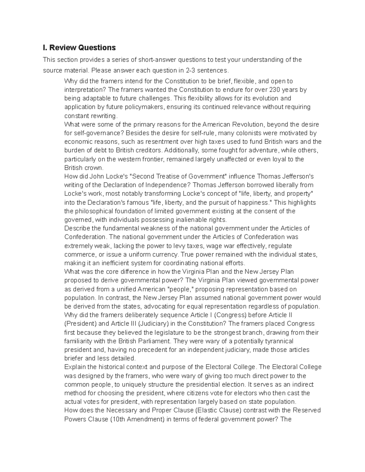 AG Chapter 2 - Lesson 2: Understanding the Constitution and Its ...