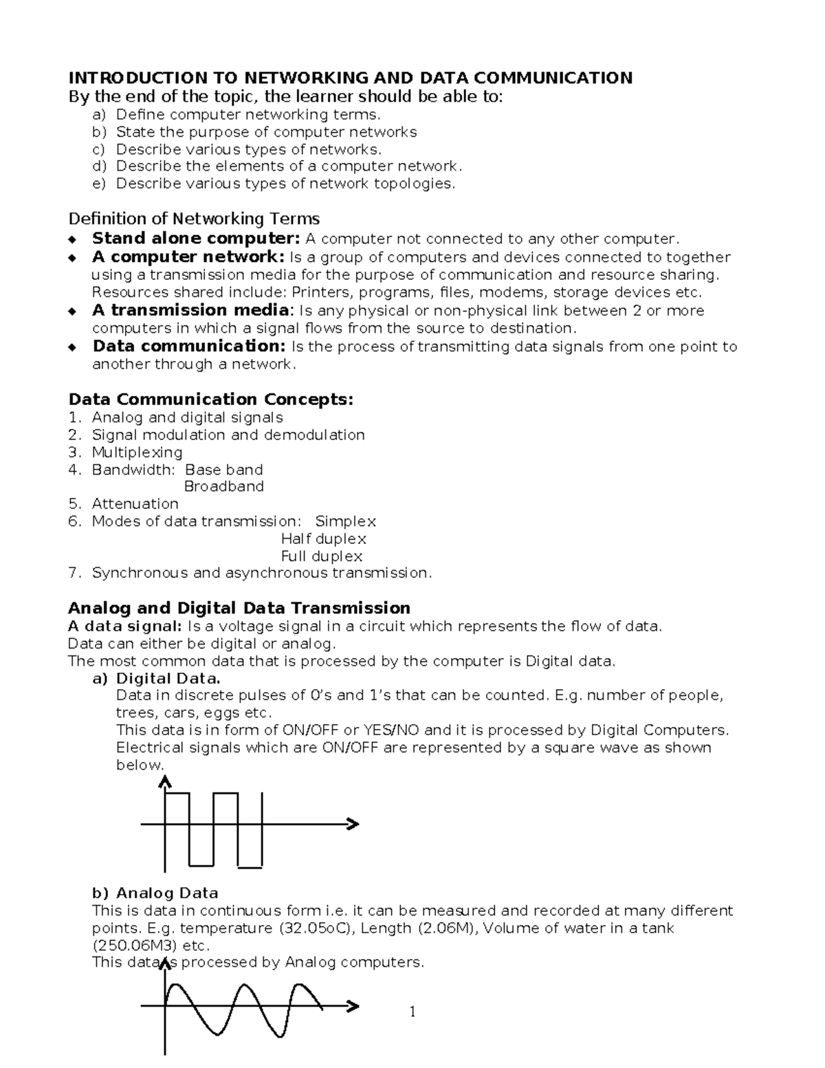 Networking and Data Communication Notes 2024 - Studocu