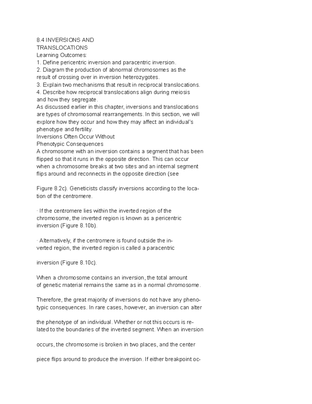 Chromosomal Inversions and Translocations: Mechanisms and Effects (BIO ...