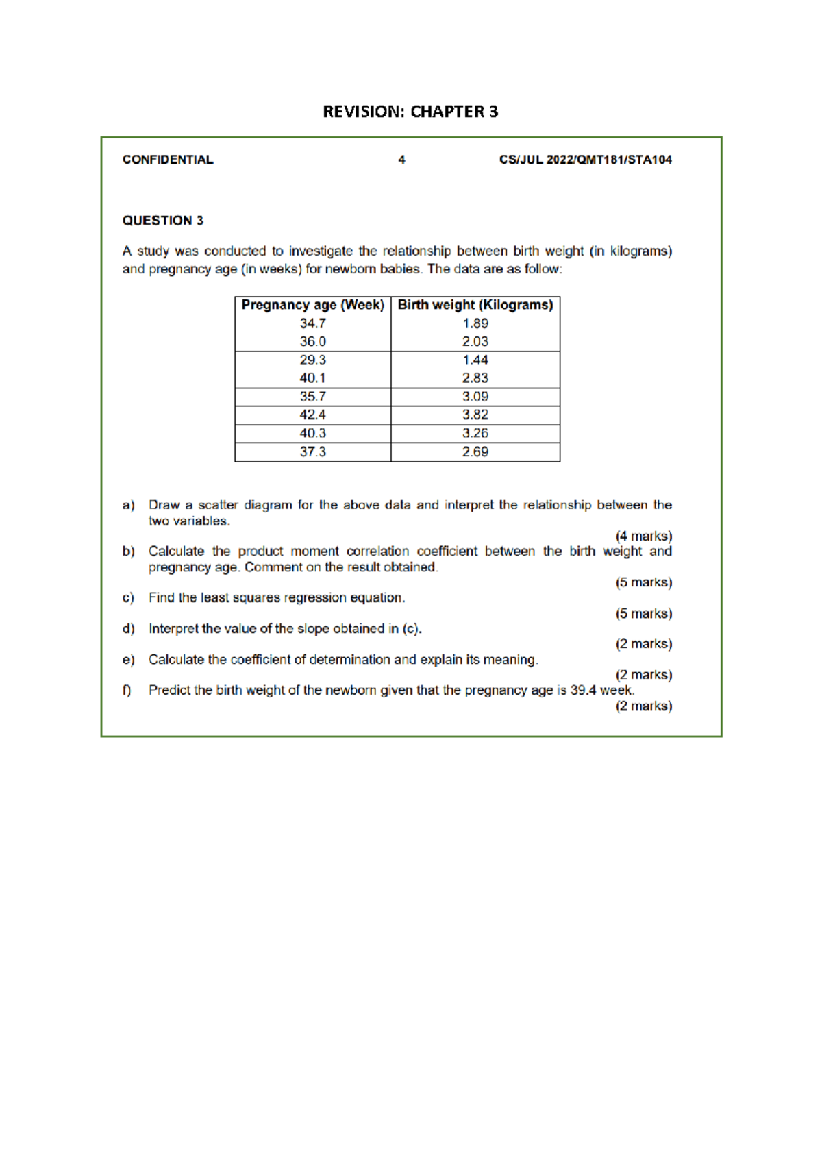 STA104 Revision Notes: Chapter 3 Overview and Key Concepts - Studocu