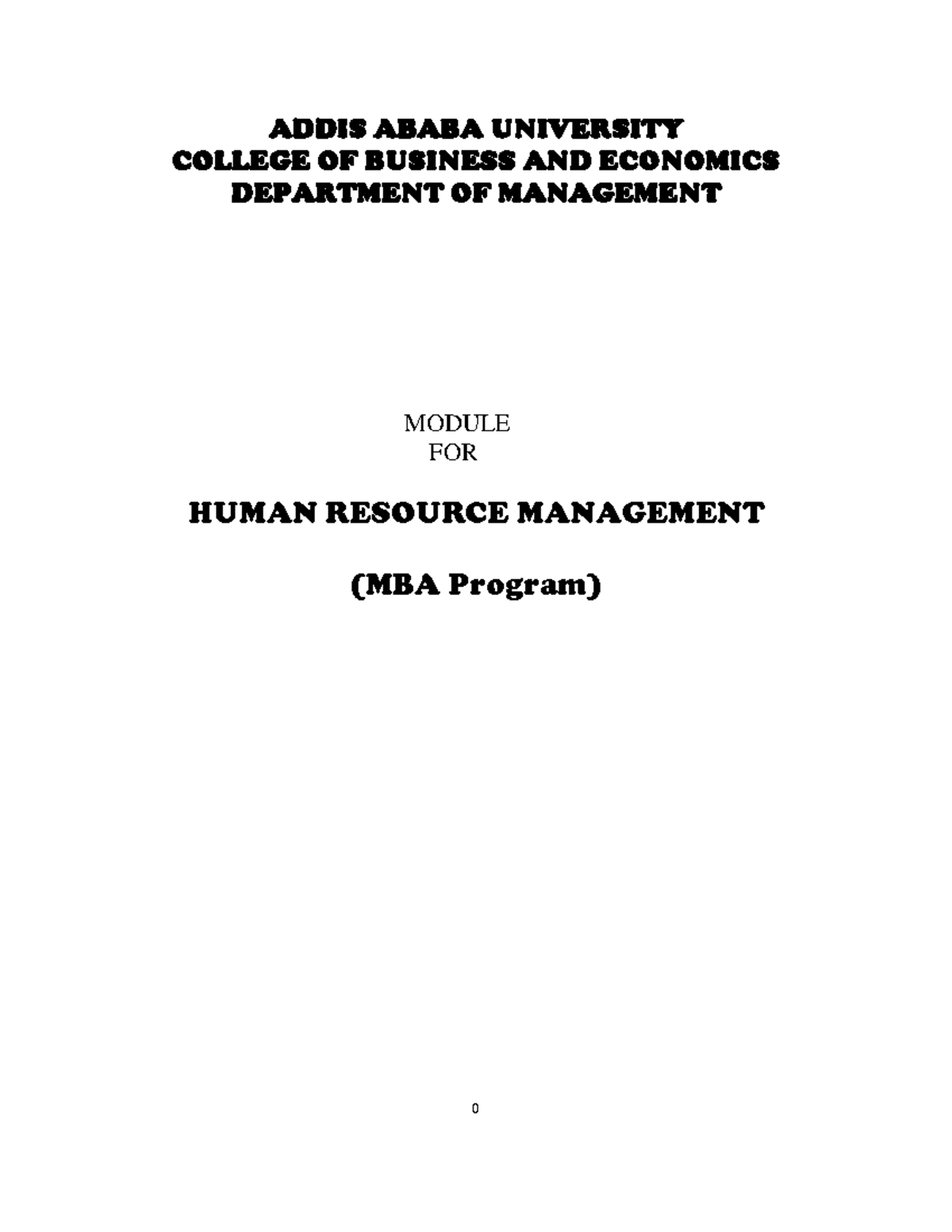 Revised Title: HRM Module Overview and Key Concepts (MBA Program) - Studocu