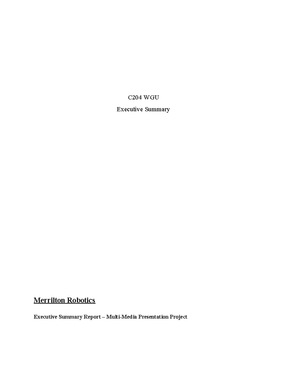 WGU C204 Task 2 Executive Summary on Communication Strategies - Studocu