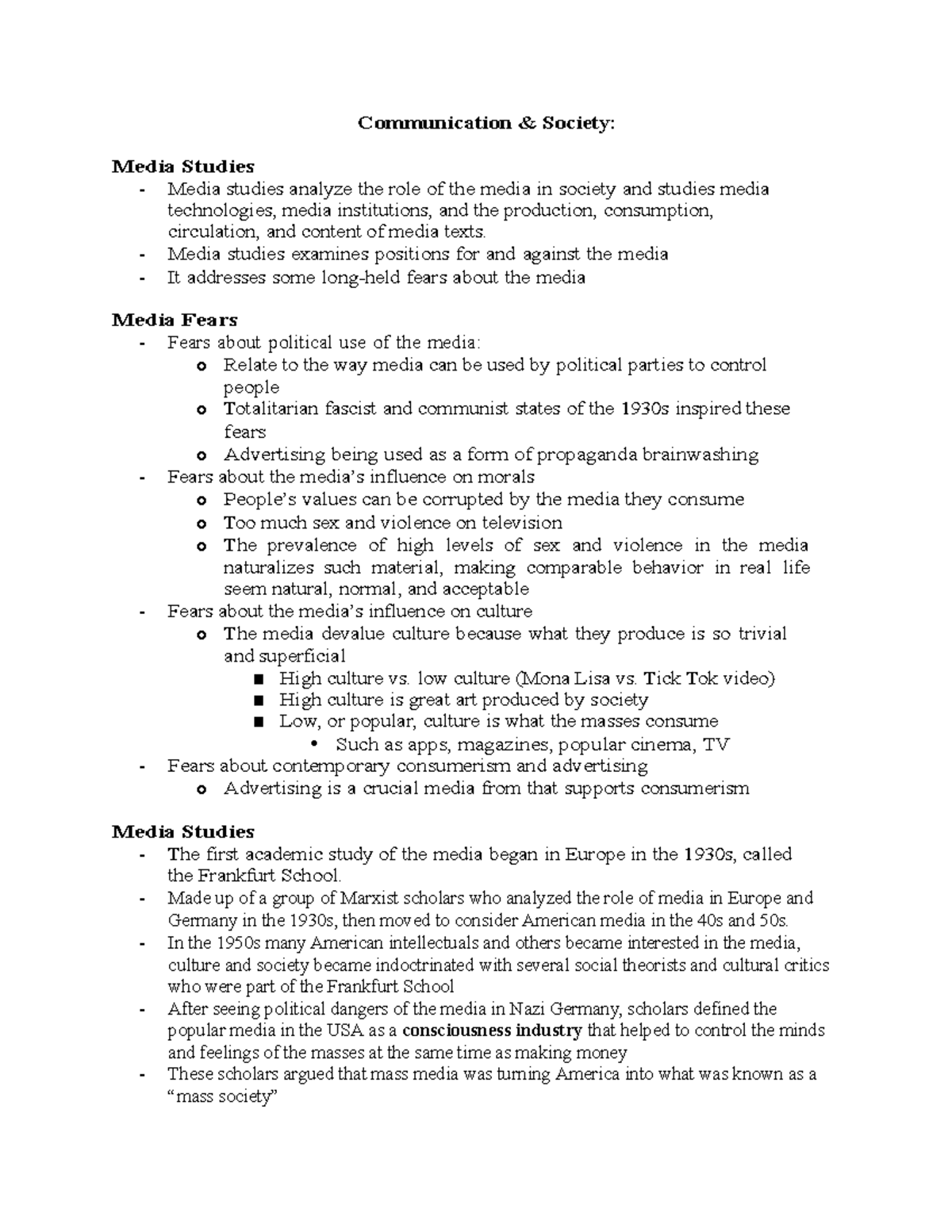 COMM 101: Intro to Communication & Society - Media, Culture, and Impact ...