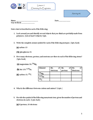 Chem 16 Lab Activity 1 - engineering - Chemistry 16 Laboratory Activity ...
