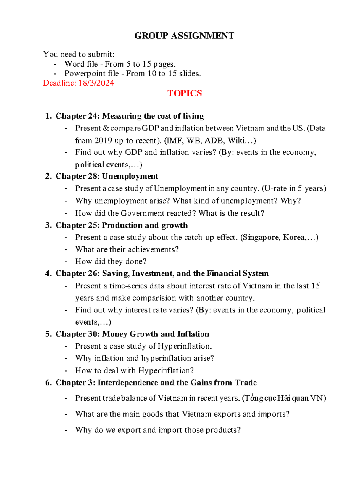 ECO121 Group Assignment SP24: Analyzing Economic Concepts and Case ...