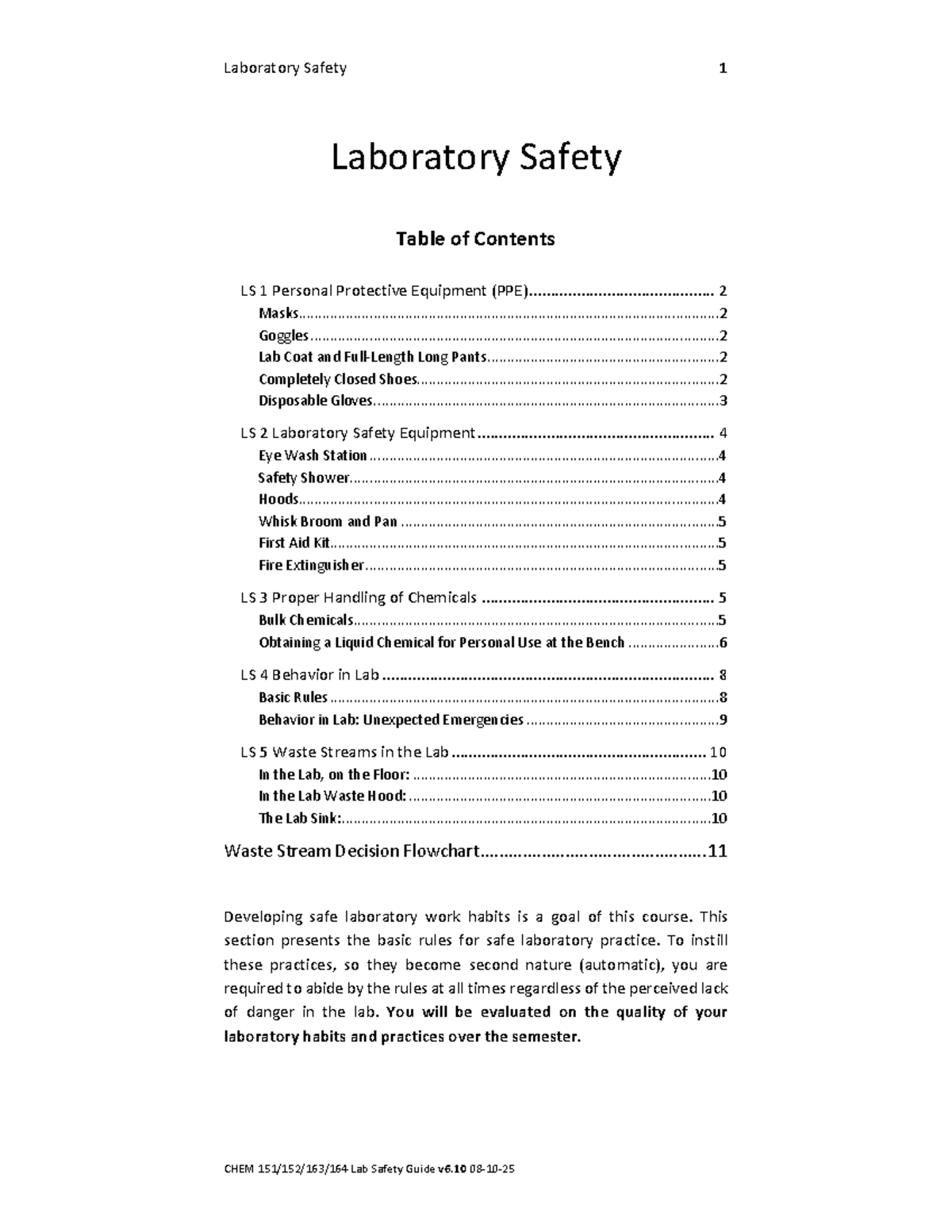 Laboratory Safety Guide: CHEM Lab Safety v6.10 - Studocu