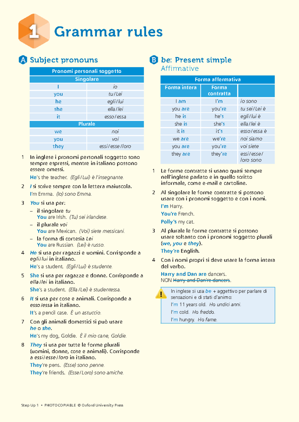 Unit 1: Essential Grammar Rules and Subject Pronouns Guide - Studocu