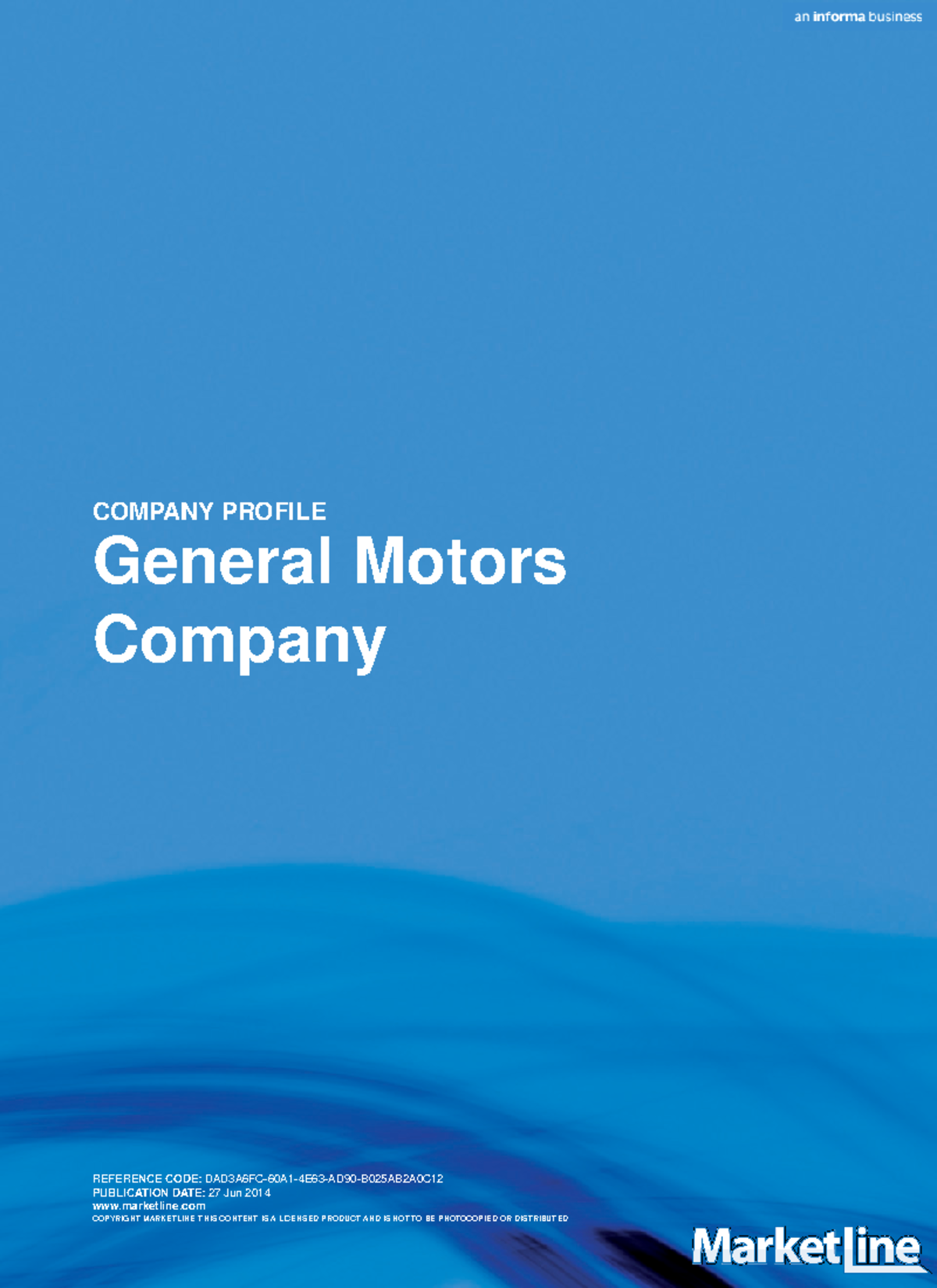 General Motors Company Profile - MarketLine - Studocu
