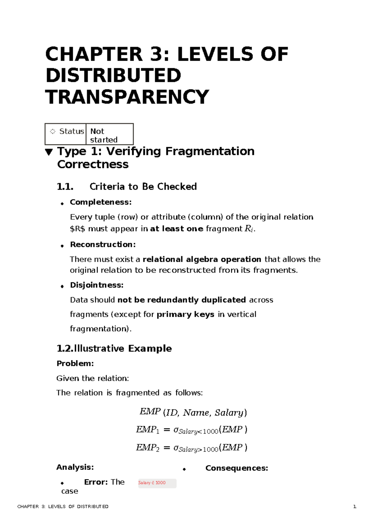 C3 - Exercises on Levels of Distributed Transparency - Studocu