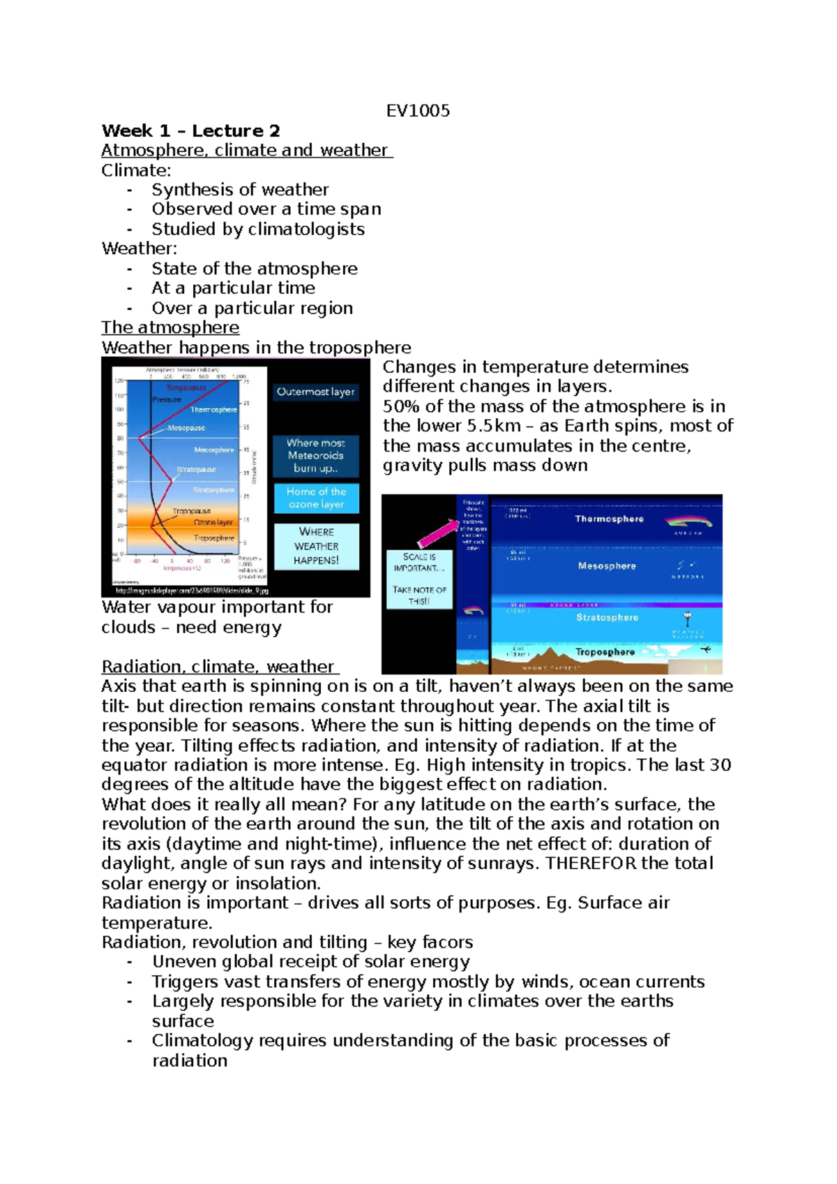EV1005 Week 1-5 Lecture Notes: Atmosphere, Weather, and Climate ...