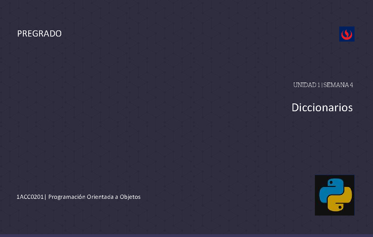 PREGRADO Semana 04 - Uso de Diccionarios en Python - Studocu