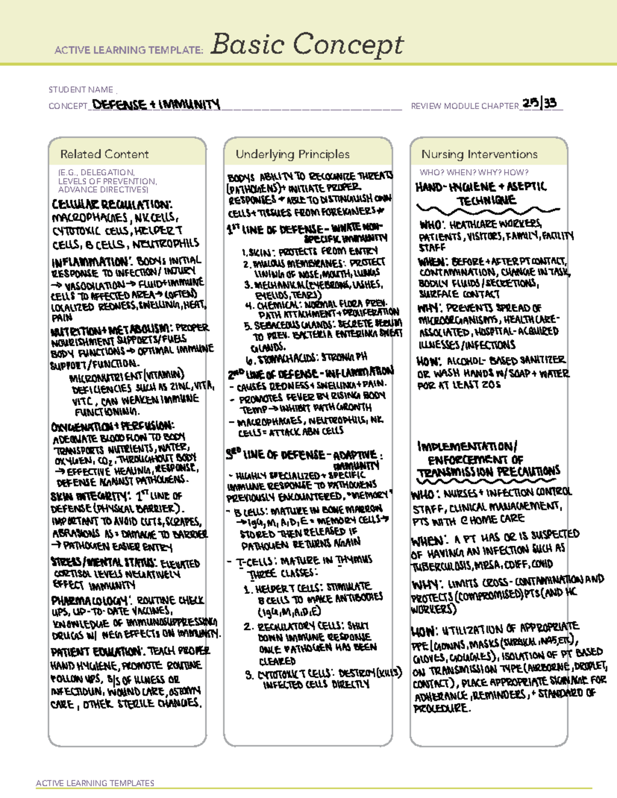 ALT Basic Concept: Defense and Immunity Review Module - Studocu