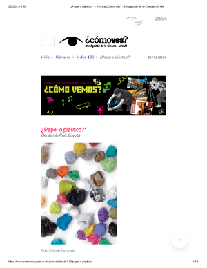 M3S2AI3 - ACTIVIDAD COMPLETA - Lee el texto “¿Papel o plástico?”, que encuentras en la siguiente ...