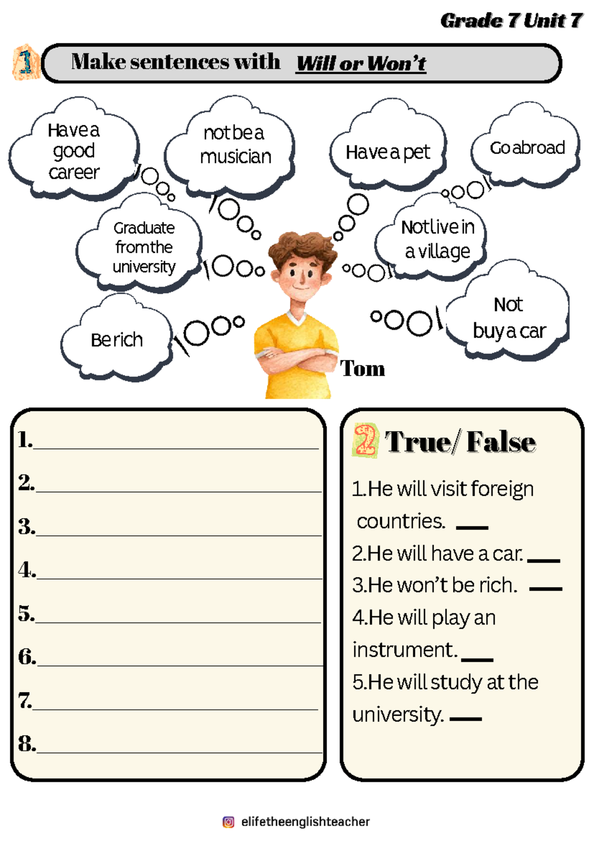 Grade 7 Unit 7 - Future Predictions and Career Aspirations Notes - Studocu