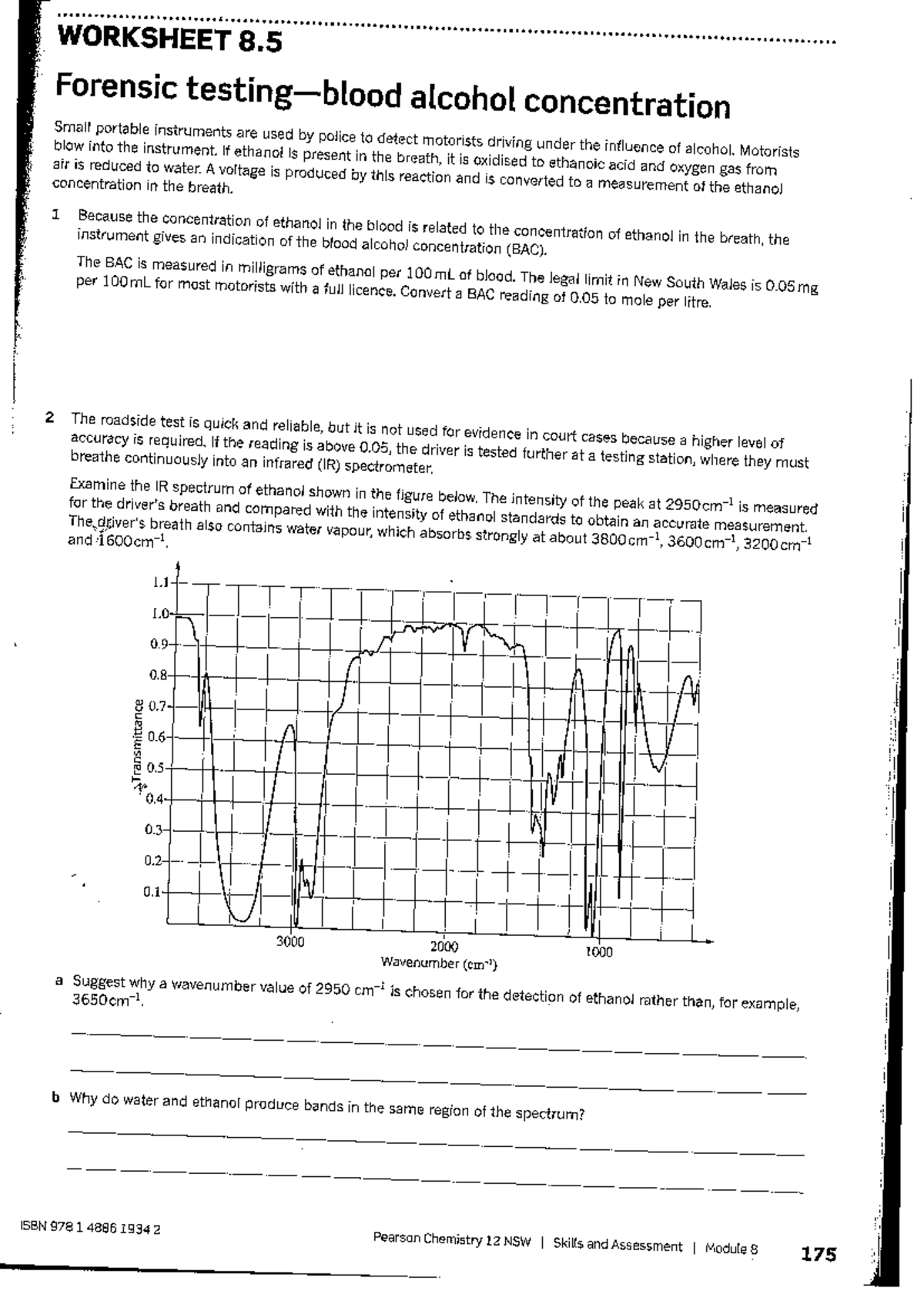 Forensic Alcohol Concentration Worksheet 8.5: IR Detection Methods ...