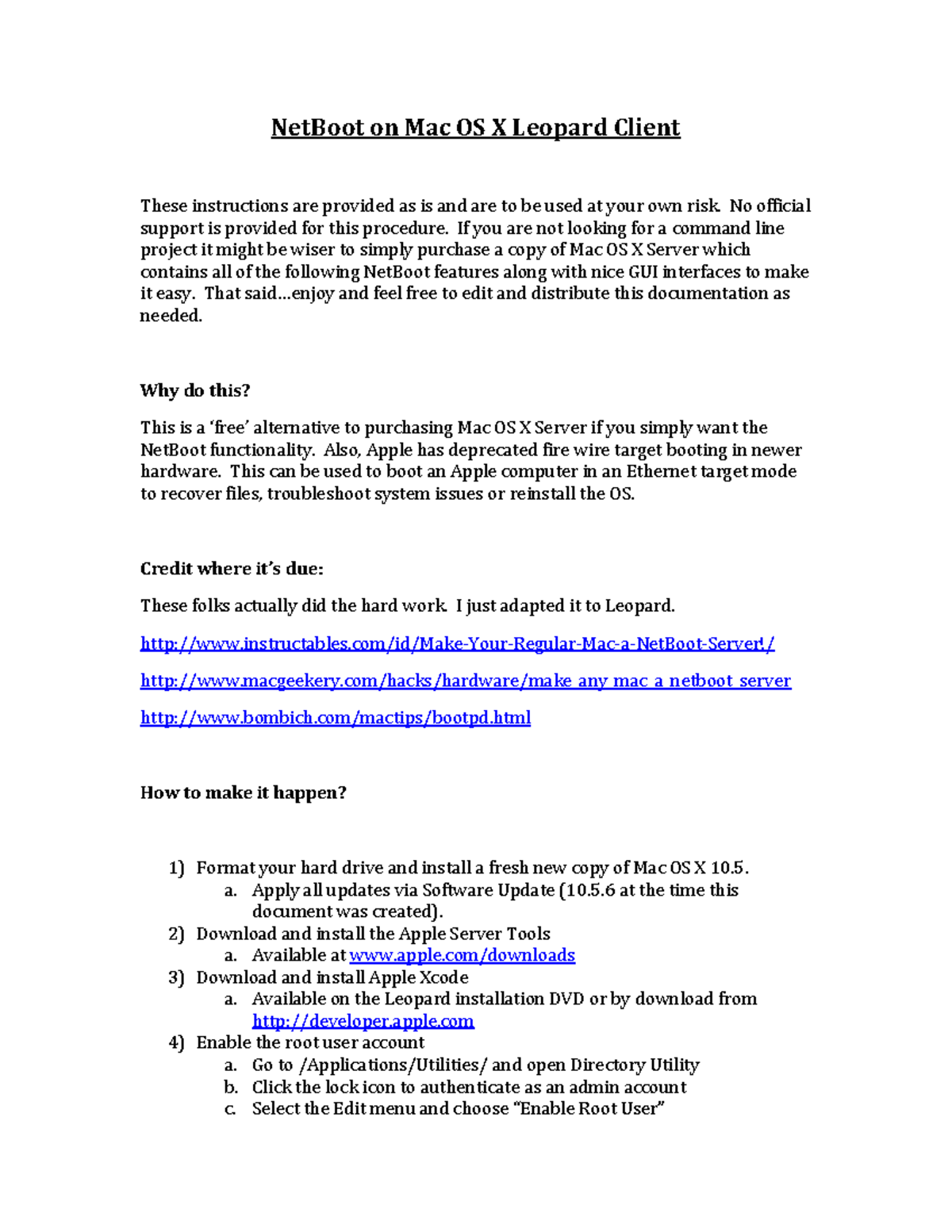 Net Boot on Mac OS X Leopard Client - NetBoot on Mac OS X Leopard ...