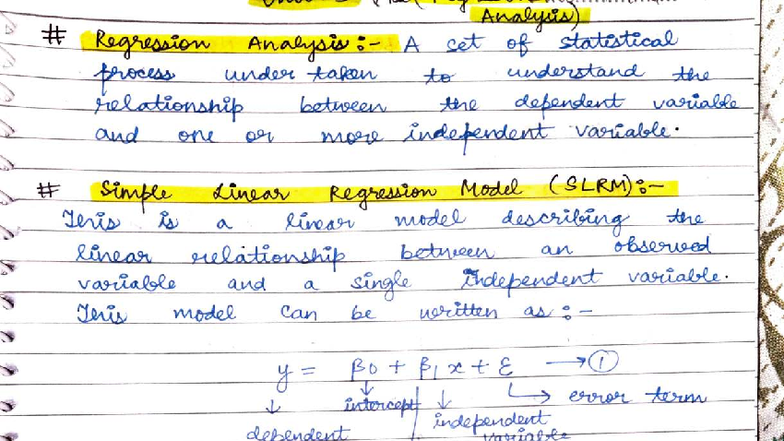 Regression Analysis: Understanding Relationships in Linear Models (SEM 5) - Studocu