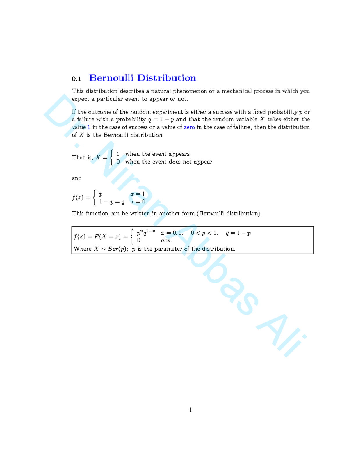 Bernoulli Distribution Overview and Key Properties - Studocu