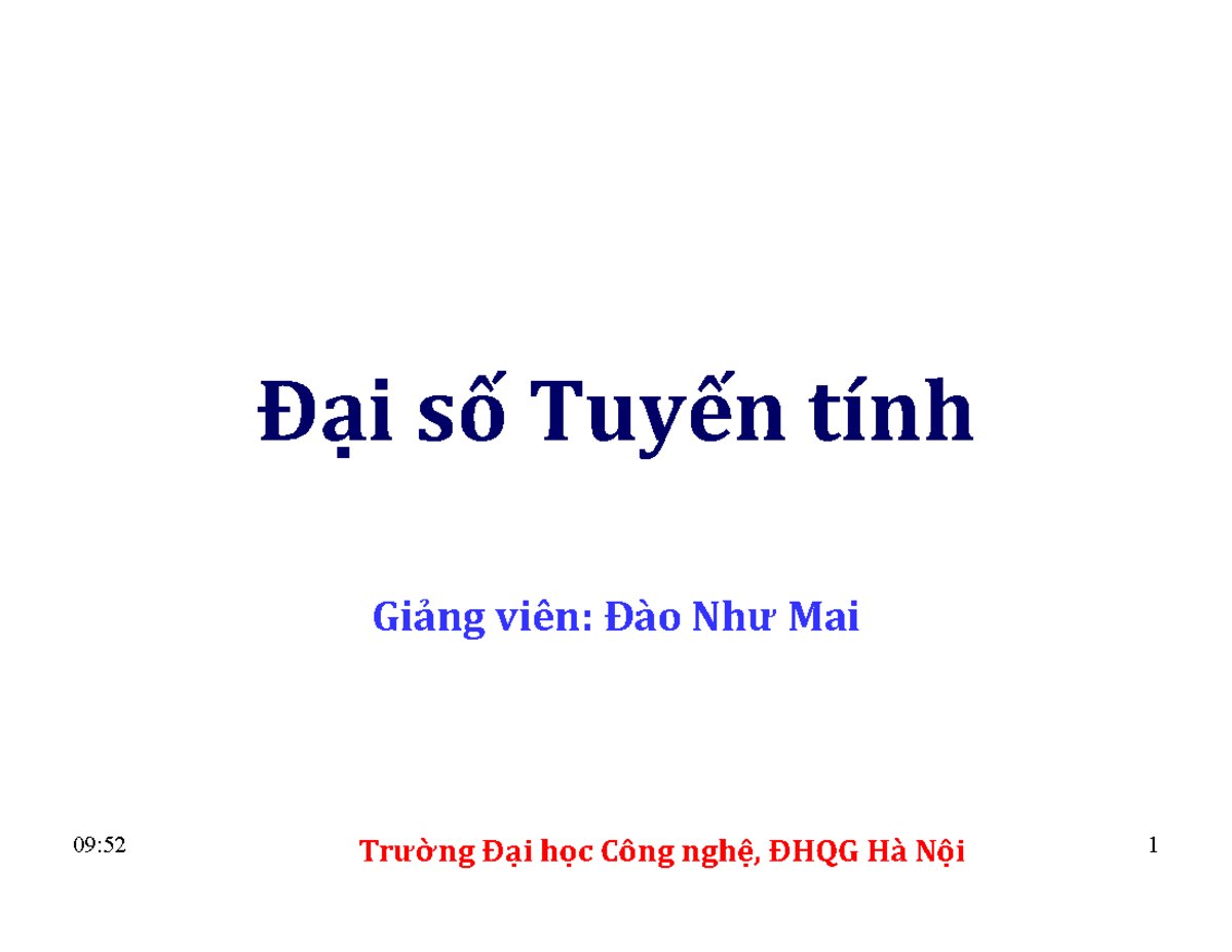 Chương 7: Trị Riêng và Vector Riêng trong Đại Số Tuyến Tính - Studocu