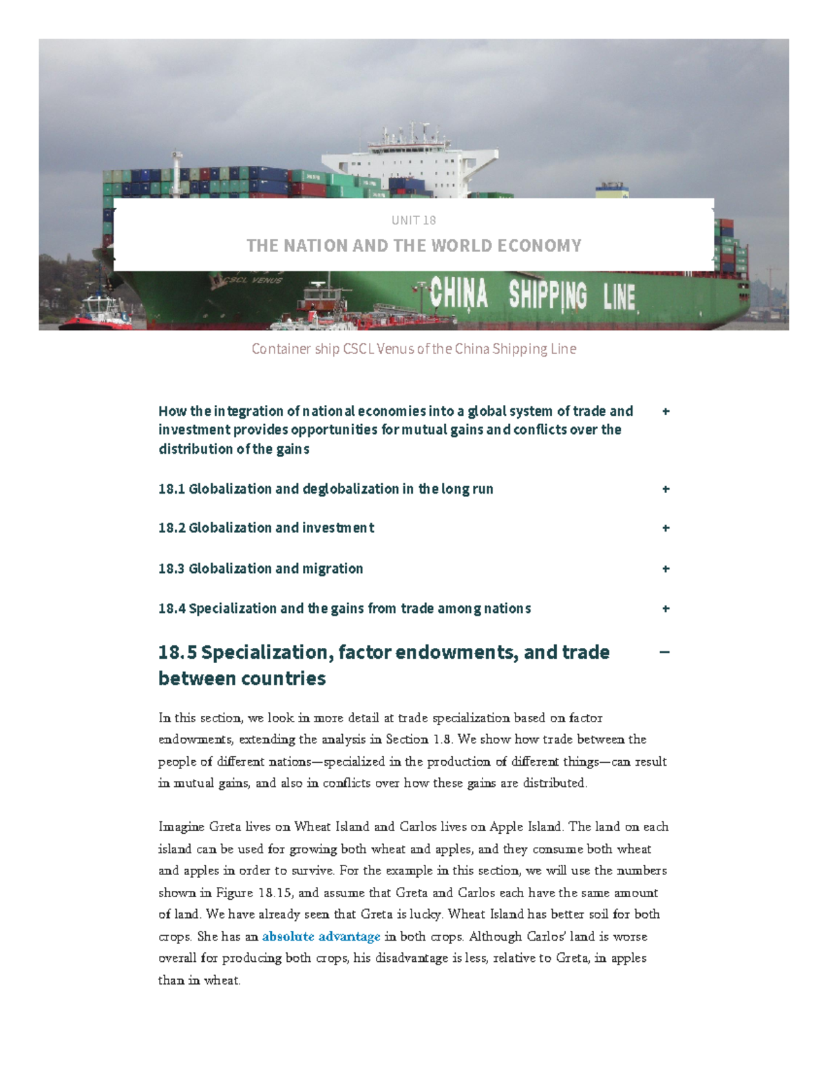 Unit 18: The Nation and the World Economy - Globalization Insights ...