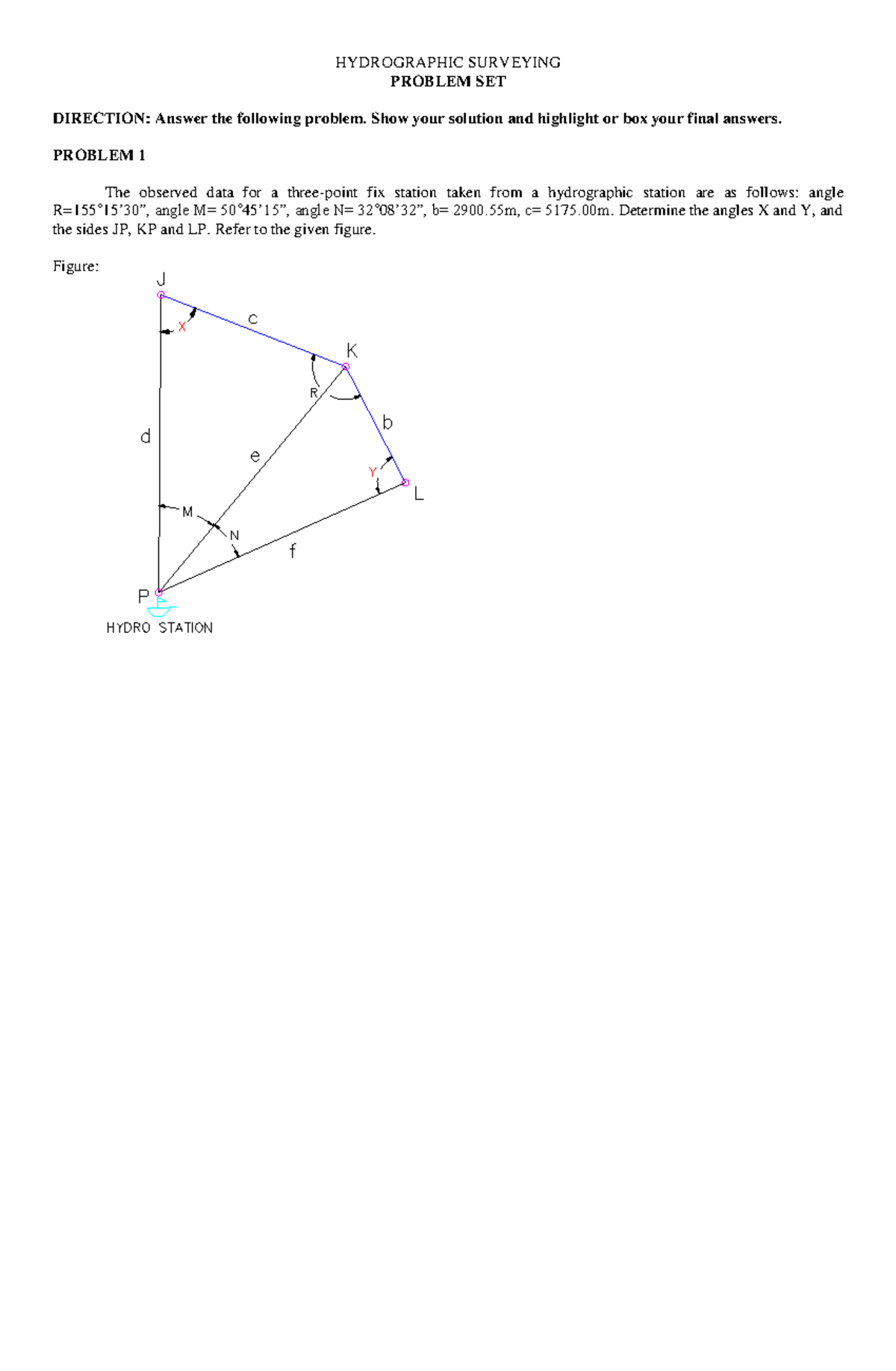 Problem SETS Hydro 3 point problem - Calculus II - HYDROGRAPHIC ...
