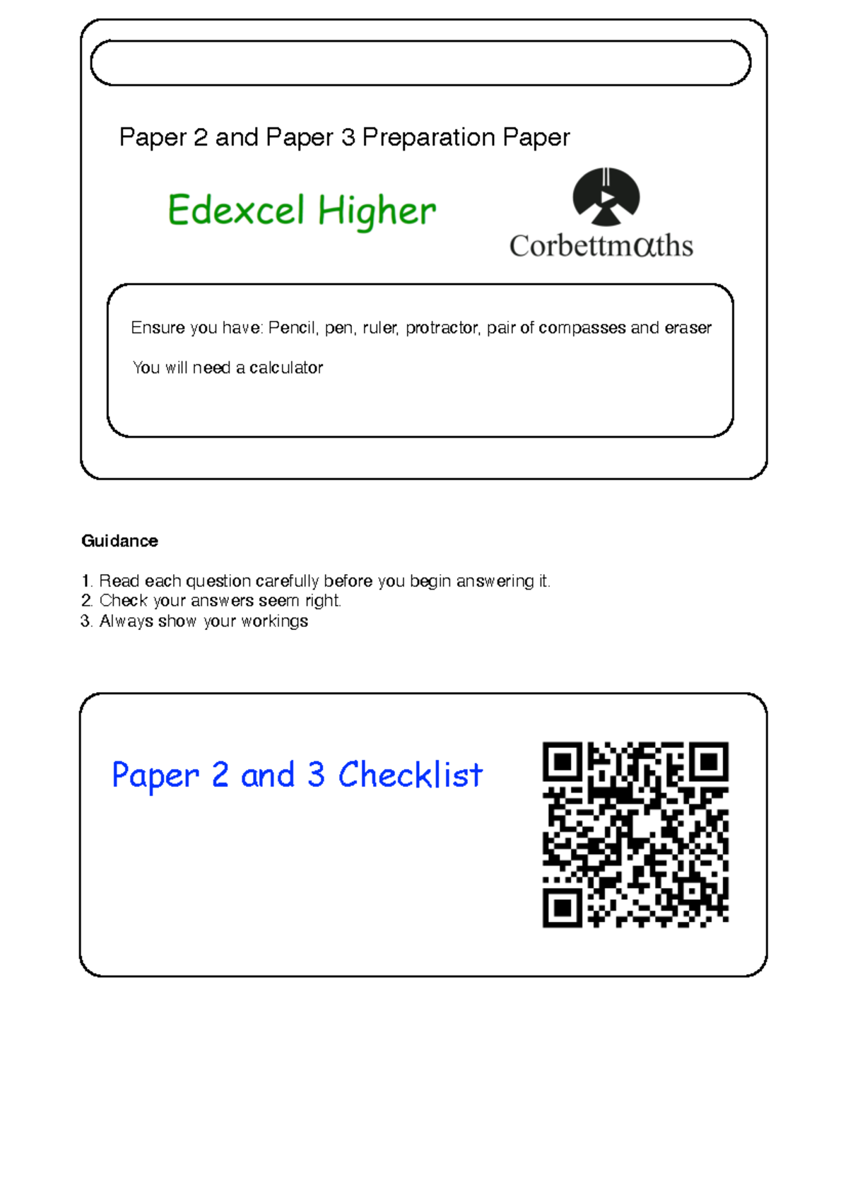 Paper 2 & Paper 3 Revision Guide for Higher Edexcel 2024 - Studocu
