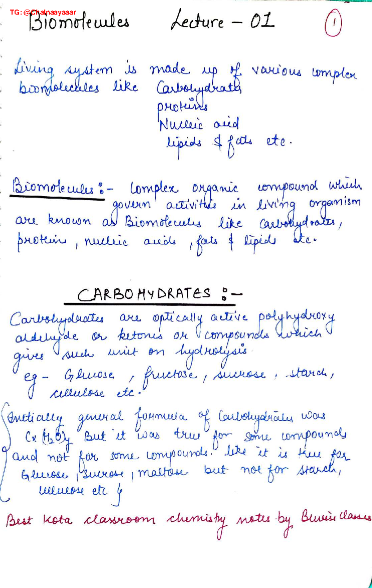 Biomolecules - Good notes - Chemistry class 12 - Studocu