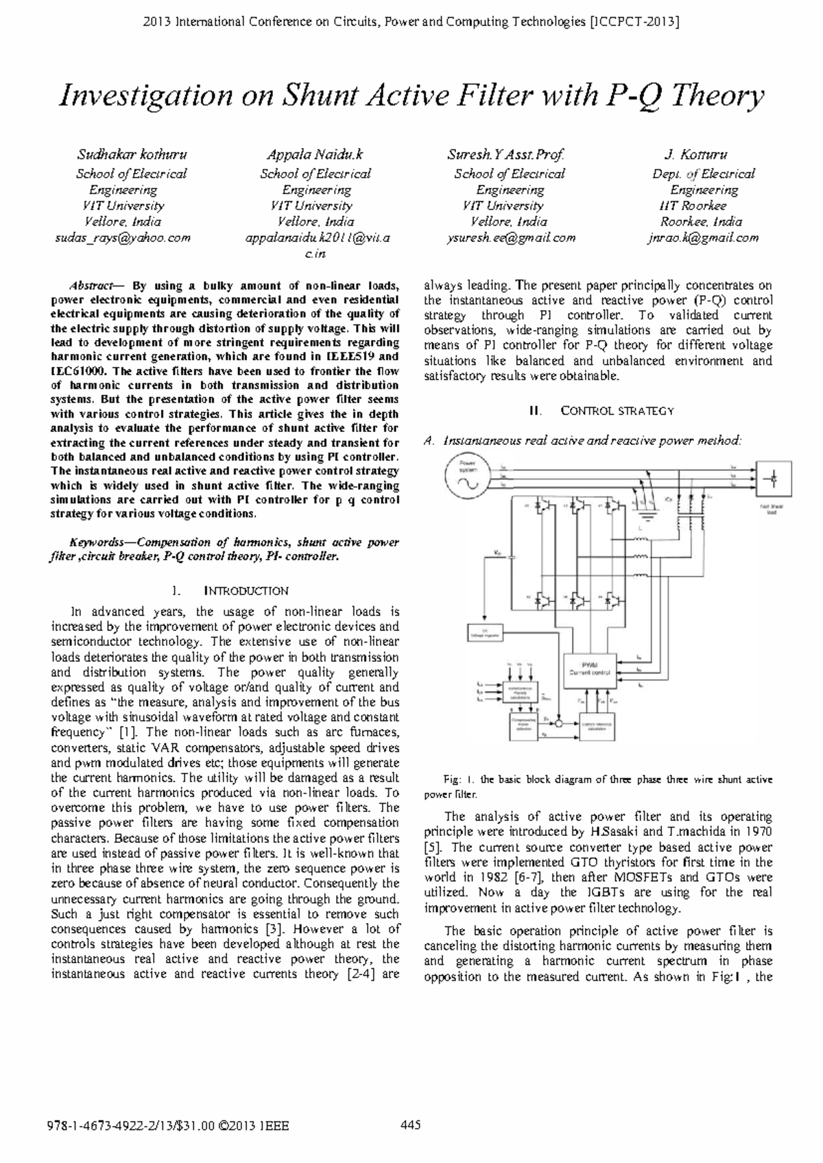 Investigation of Shunt Active Filter Control Strategies - 06528860 ...
