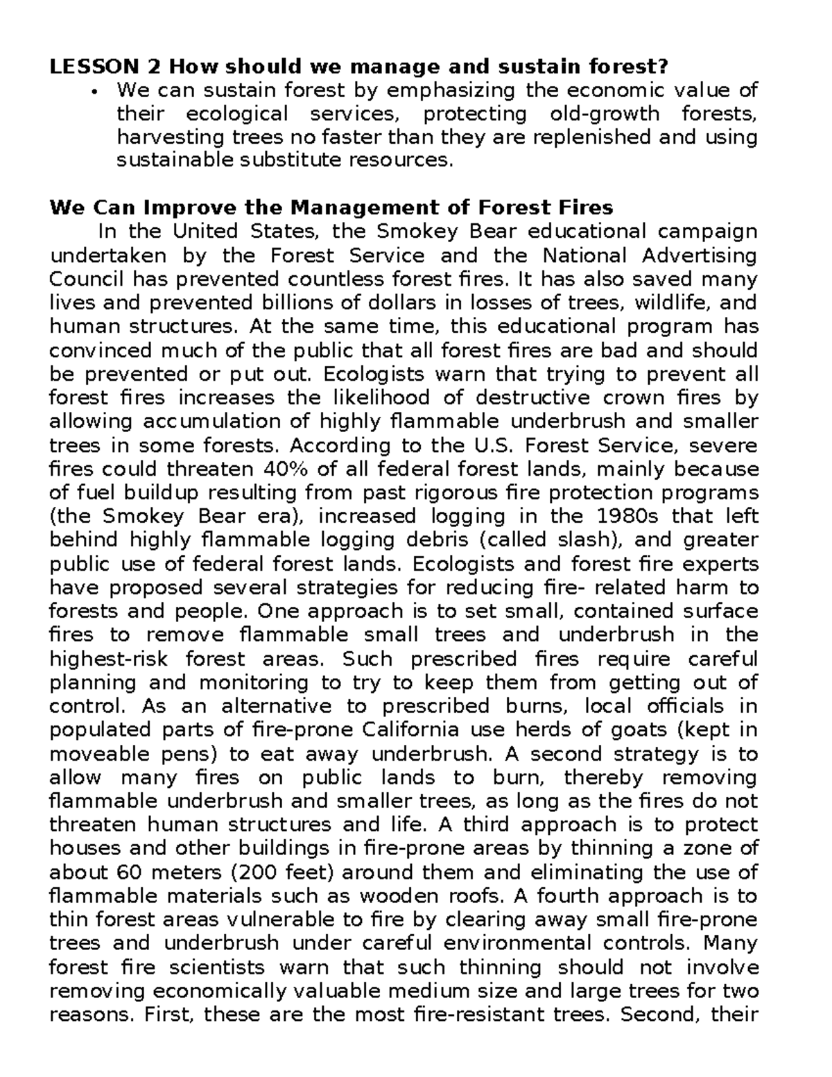 Chapter 2 Lesson 2-PEE - LESSON 2 How should we manage and sustain ...